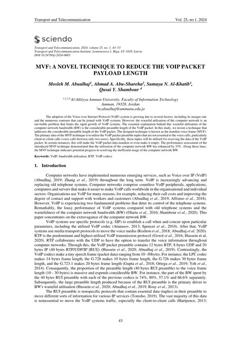 Pdf Mvf A Novel Technique To Reduce The Voip Packet Payload Length