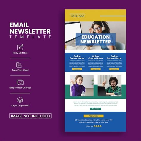 Premium Vector Education Email Newsletter Template For Online