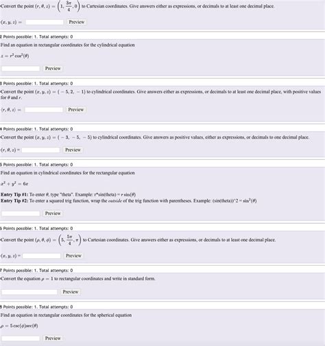 Solved Convert the point r θ z O to Cartesian Chegg com