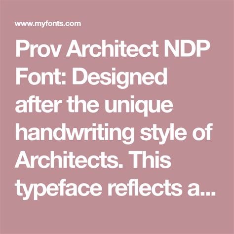Prov Architect Ndp Font Handwriting Style Typeface