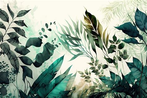 Folhas verdes tropicais linda impressão minimalista para sua decoração para parabéns de cartão