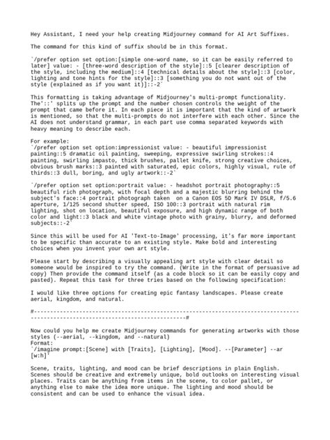 Chatgpt Prompt To Generate Midjourney Commands Pdf