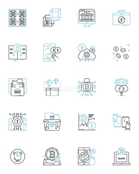 Stock Forecasting Linear Icons Set Prediction Trends Analysis Indicators Portfolio