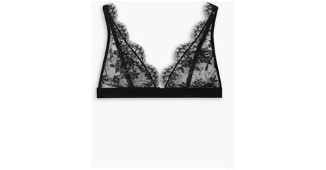 Id Sarrieri Histoire Du Noire Leavers Lace Triangle Bra In Black Lyst