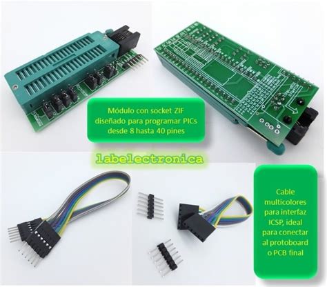 Kit Programador Pickit 3 Base Zif Cable Usb Cable Mcu 698 00
