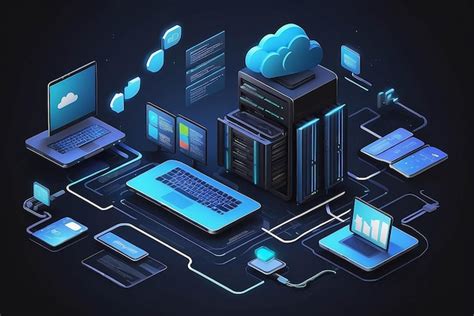 Premium Photo Cloud Hosting Concept Illustration