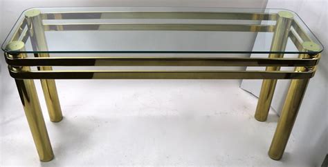 Glass And Brass Console At 1stdibs