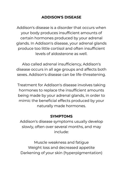 Solution Addison S Disease Symptoms Tests Causes Test And Diagnosis