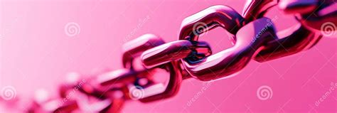 Pink Chain Links Forming A Strong Bond And Connection Symbolizing Unity Teamwork Strength