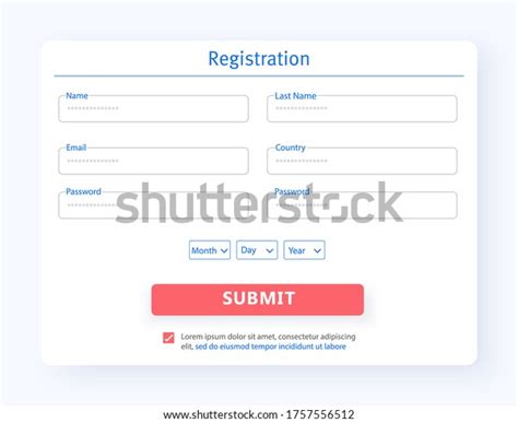 Interface Registration Form Ux Ui Gui Stock Vector Royalty Free