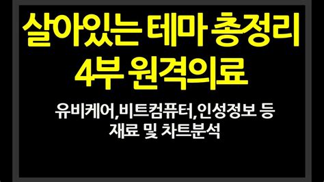 4부살아있는 테마 총정리 원격의료편 비대면의료원격진료 유비케어비트컴퓨터인성정보인피니트헬스케어소프트센알서포트케어랩스 Youtube