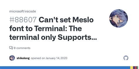 Cant Set Meslo Font To Terminal The Terminal Only Supports Monospace