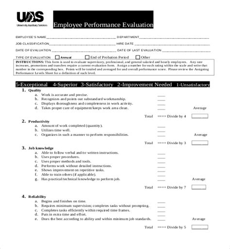 FREE 12 Sample Self Evaluation Forms In PDF MS Word Excel
