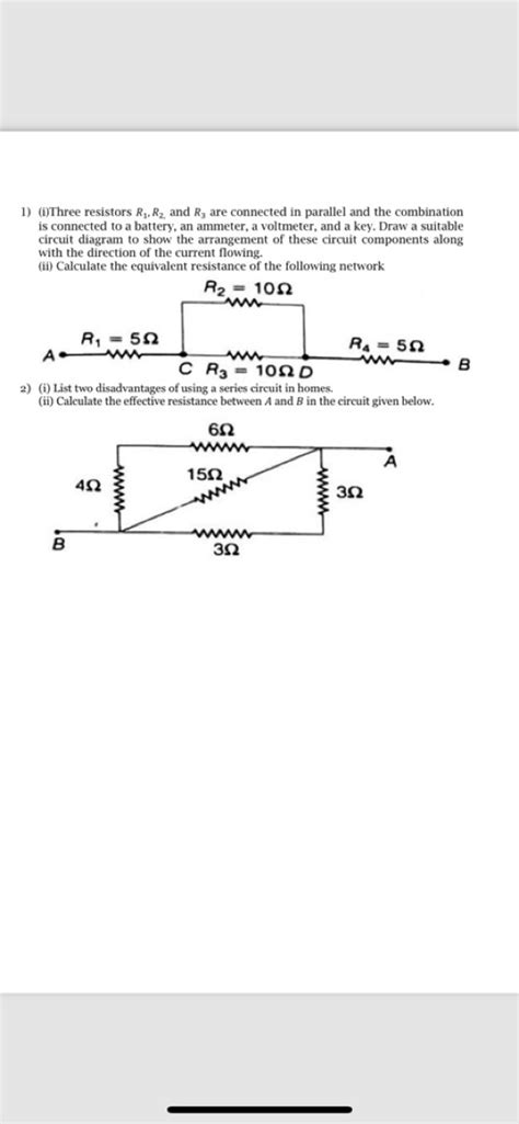 1 Ithree Resistors R1 R2 And R3 Are Connected In Parallel And The