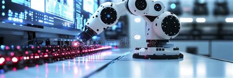 Robotic Arm Assembling Circuit Boards In Factory Stock Illustration Illustration Of Robotics