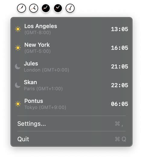 Clockzones Multiple Timezones In Your Menu Bar