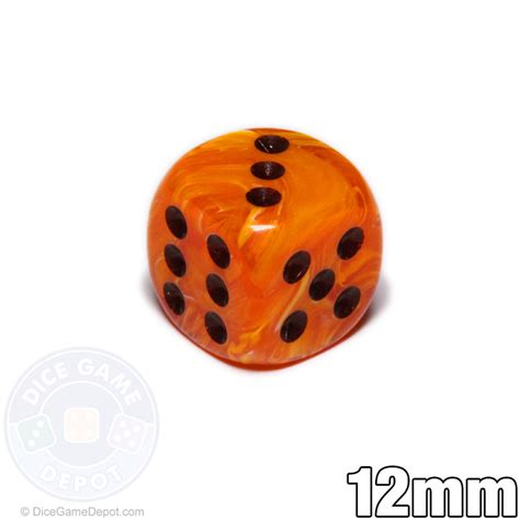 12mm Orange Vortex 6 Sided Dice For Sale Dice Game Depot