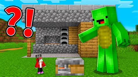 Jj Trolled Mikey By Small Building Mod In Minecraft Maizen Youtube
