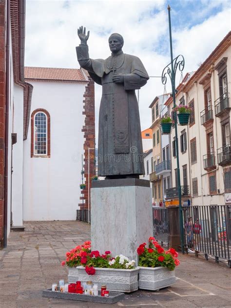 Statue Of Pope John Paul II In Funchal Madeira Stock Image Image Of Funchal Exterior