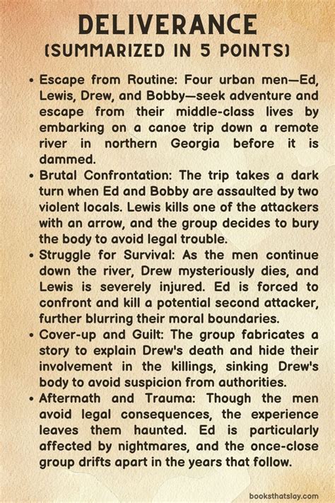 Deliverance By James Dickey Summary Characters And Themes