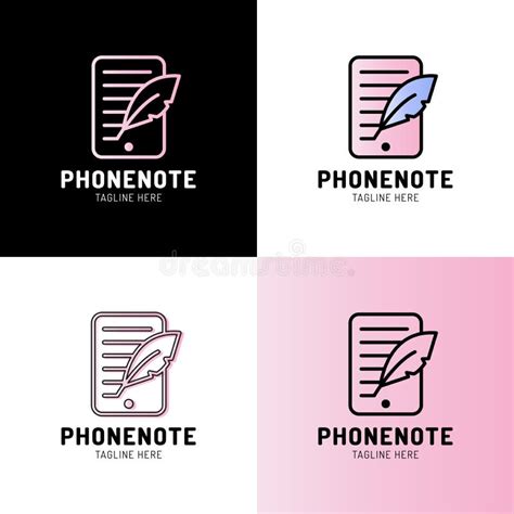 Smartphone With Quill Outline Icon Linear Style Sign For Mobile
