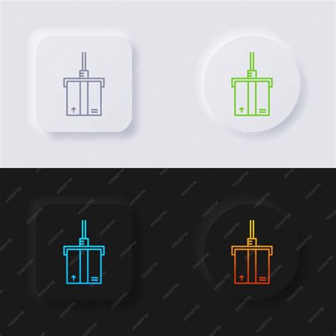 크레인 아이콘이 있는 상자 로드 웹 디자인 응용 프로그램 ui 등을 위한 다중 색상 뉴모피즘 버튼 소프트 ui 디자인 버튼 벡터
