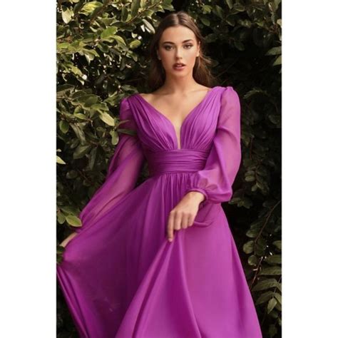 Cinderella Dresses Cinderella Long Sleeve Chiffon Dress Multisizes