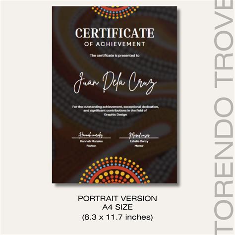 Aboriginal Certificate Template V2 Canva File Editable 2 In 1