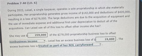Solved During 2022 Leisel A Single Taxpayer Operates A