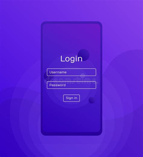 Sign In Screen Clean Mobile Ui Design Concept Modern Flat Style Illustration Stock Vector