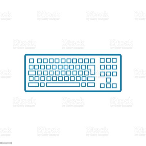 Pc Keyboard Linear Icon Concept Pc Keyboard Line Vector Sign Symbol Illustration Stock