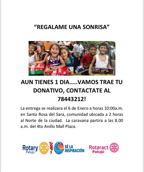El Regalo Que Traigas Marca La Rotary Club Patujú