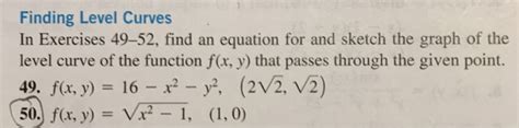 Solved Finding Level Curves In Exercises 49 52 Find An