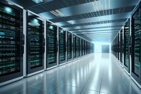 Premium AI Image Virtual D Rendering Of A Server Room With Computer Storage