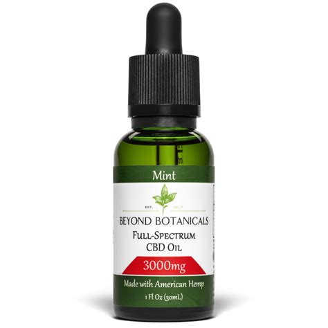 Beyond Botanicals Full Spectrum Cbd Oil Mint Flavor 3000mg 1oz 30ml