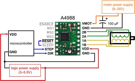 Драйвер шагового двигателя A4988 Подключения к Arduino и пример использования
