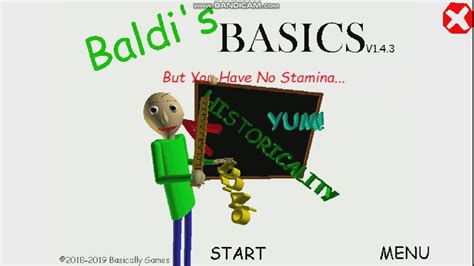 Baldis Basics But You Have No Stamina Youtube
