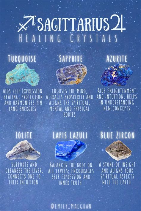 Sagittarius Healing Crystals 💙♐️ Zodiac Sagittarius Zodiac Stones
