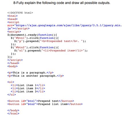 Solved 8 Fully Explain The Following Code And Draw All