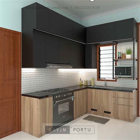 Kitchen Set Minimalis Modern Motif Kayu Black Condet Kramat Jati