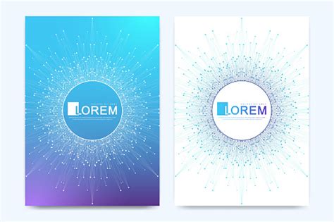 안내 책자 전단지 전단지 커버 배너 카탈로그 잡지 또는 연간 보고서 A4 크기에 대 한 최신 벡터 템플릿 미래의 과학 및 기술 디자인입니다 만다라와 프레젠테이션입니다 라인