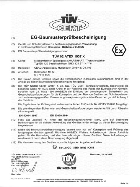 Abb Digitable Ceag Barrier Csc 420 Tüv 02 Atex 1937 X Pdf