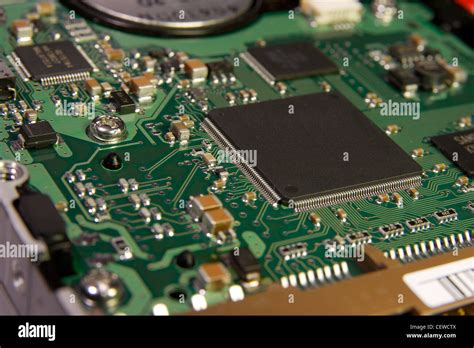Printed Circuit Board With Many Electrical Components Stock Photo Alamy