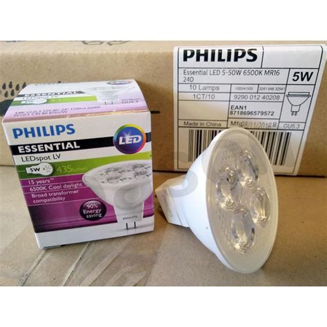 Philips Essential LEDspot MR16 GU5 3 5w 12v 24D หลอดไฟโคมไฟไมสามารถ