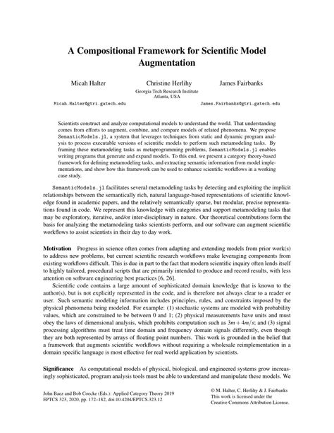 PDF A Compositional Framework For Scientific Model Augmentation