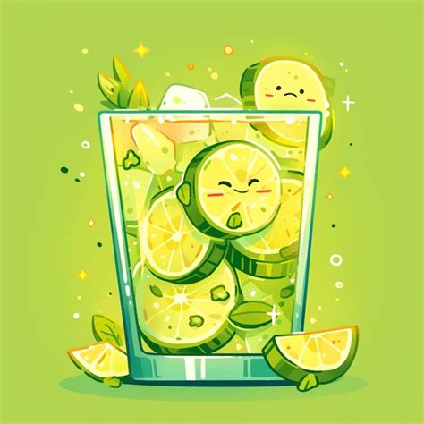 Premium Vector Cool Cucumber Melon Juice For A Refreshing Twist