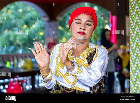 Tausug Woman Dancing The Pangalay A Traditional Dance In Cotabato City Philippines Stock Photo