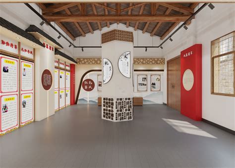 现代党建文化展厅3d模型下载【id1127113509】【知末效果图】