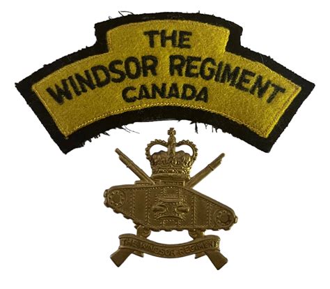 Windsor Regiment Cap Badge And Shoulder Flash Lot Marway Militaria Inc