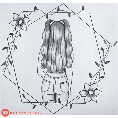 How To Draw A Girl Backside In Beautiful Frame Very Easy Pencil